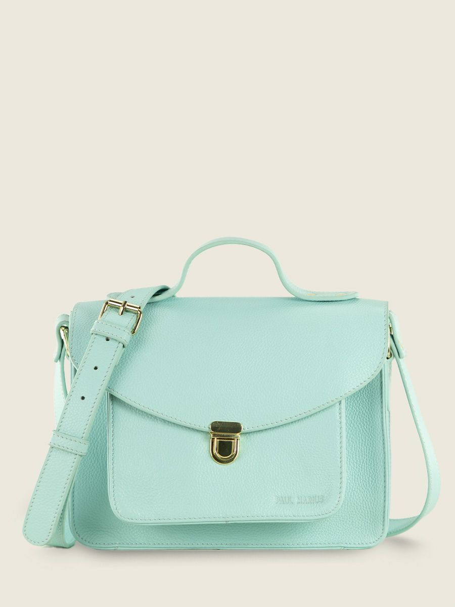 Blue Leather Handbag for Women - Mademoiselle George Azur Sky Blue ...