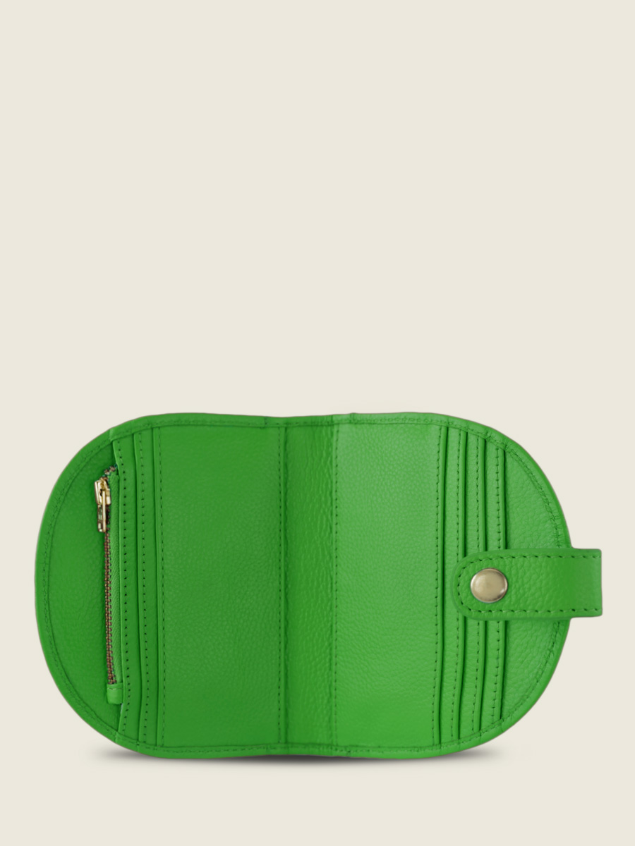 Green leather coin purse store