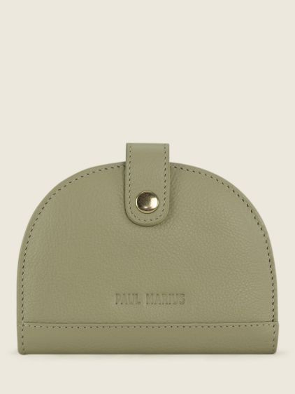 Green Leather Wallet for Women - Manon N°2 Art Deco Almond | PAUL MARIUS